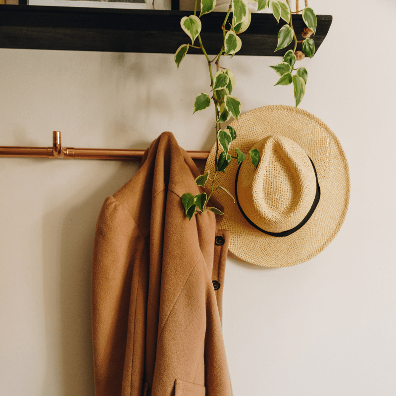 Copper Coat Rail 1200x90x150mm - LCV Designs & Decor